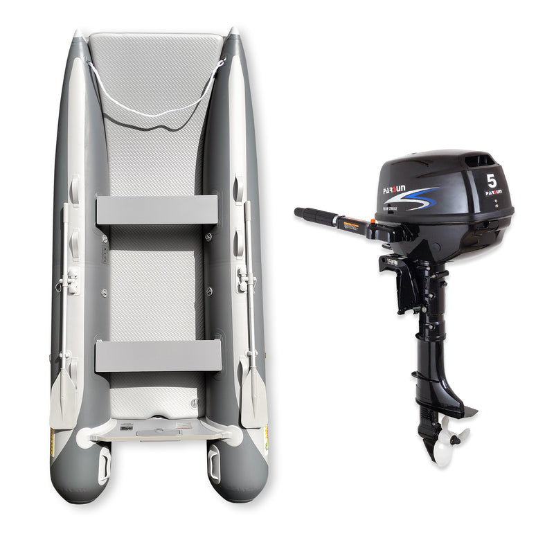 3.35m ISLAND INFLATABLE CAT BOAT + 5HP PARSUN OUTBOARD MOTOR – Jet ...